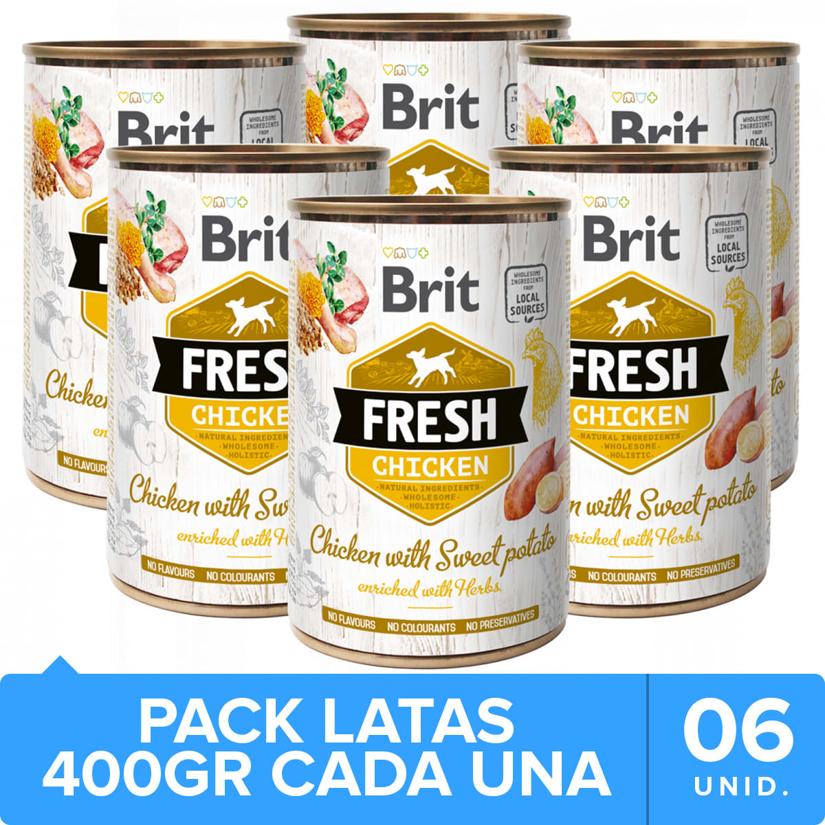Brit Fresh Perro con Pollo y Papas 400gr Pack 6 Unidades | NovaPet.cl ...