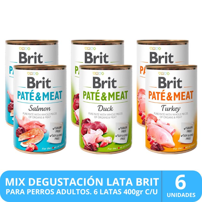 Latas Brit Care Mix Degustación para Perros Adultos 400gr x 6 Unidades ...