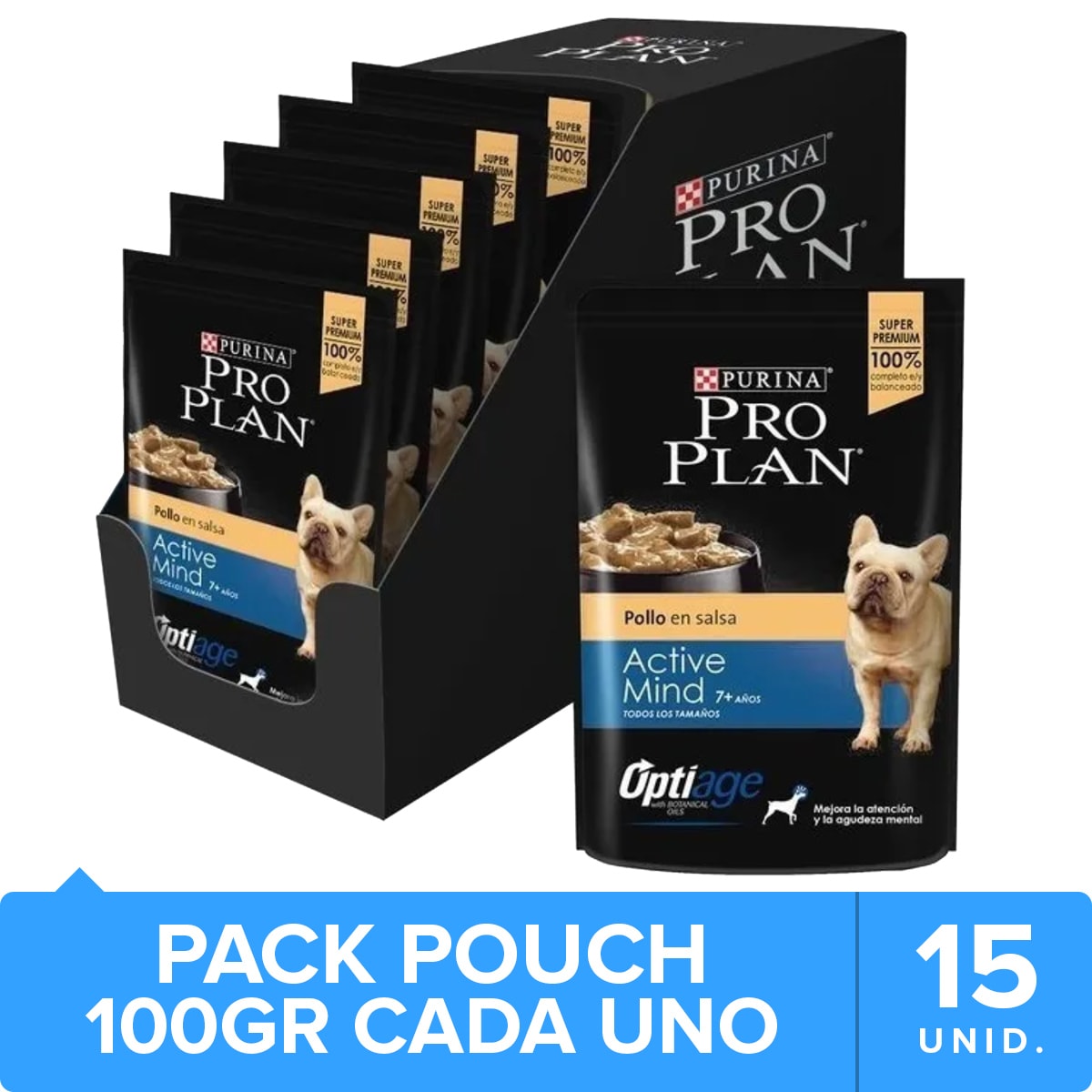 Purina Pro Plan Pouch Active Mind 7+ 100gr Pack 15 unidades | NovaPet ...