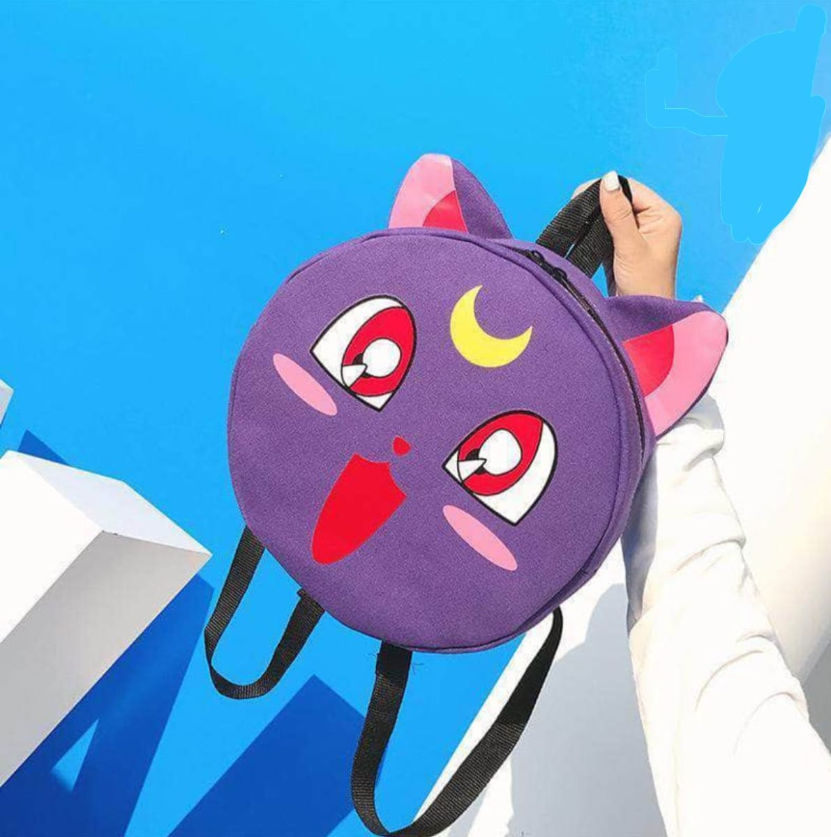 Mochila morada Redonda gata Luna | NEKO Mascotas