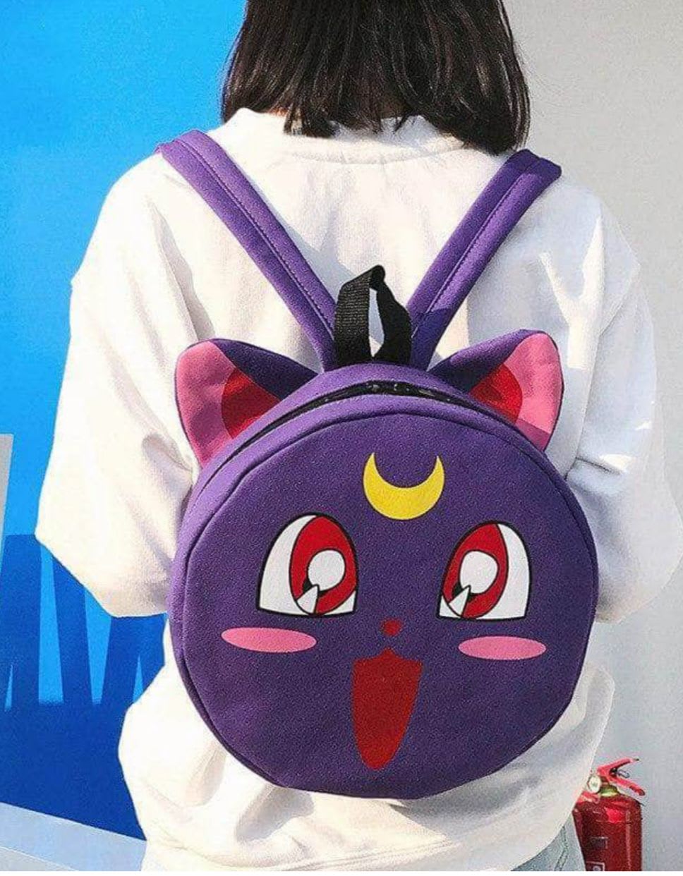 Mochila morada Redonda gata Luna | NEKO Mascotas