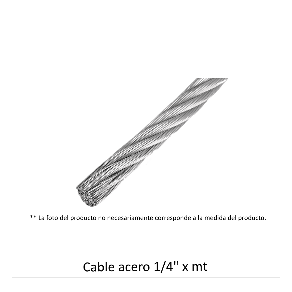 Cable acero 1/4" x mt | Ferretería San Carlos