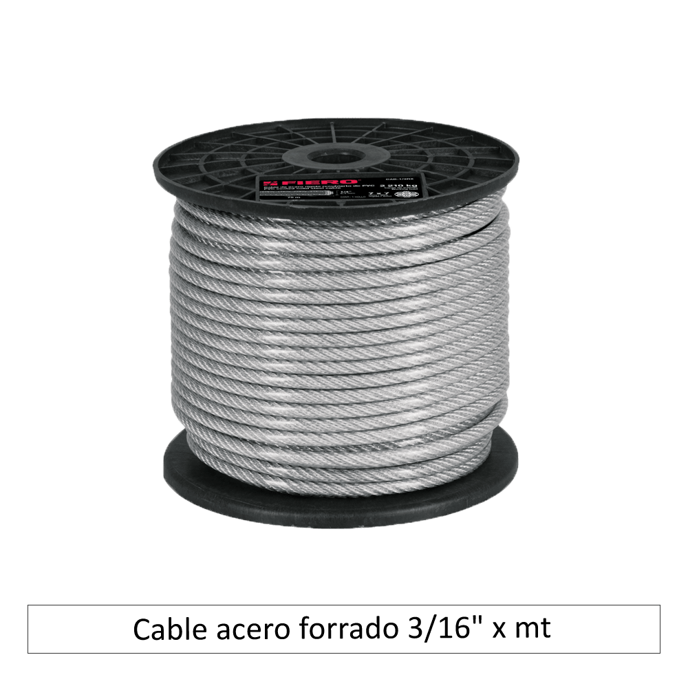 Cable acero forrado 3/16" x mt | Ferretería San Carlos