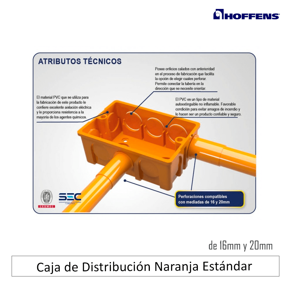 Caja de Distribución Naranja Estándar | Ferretería San Carlos