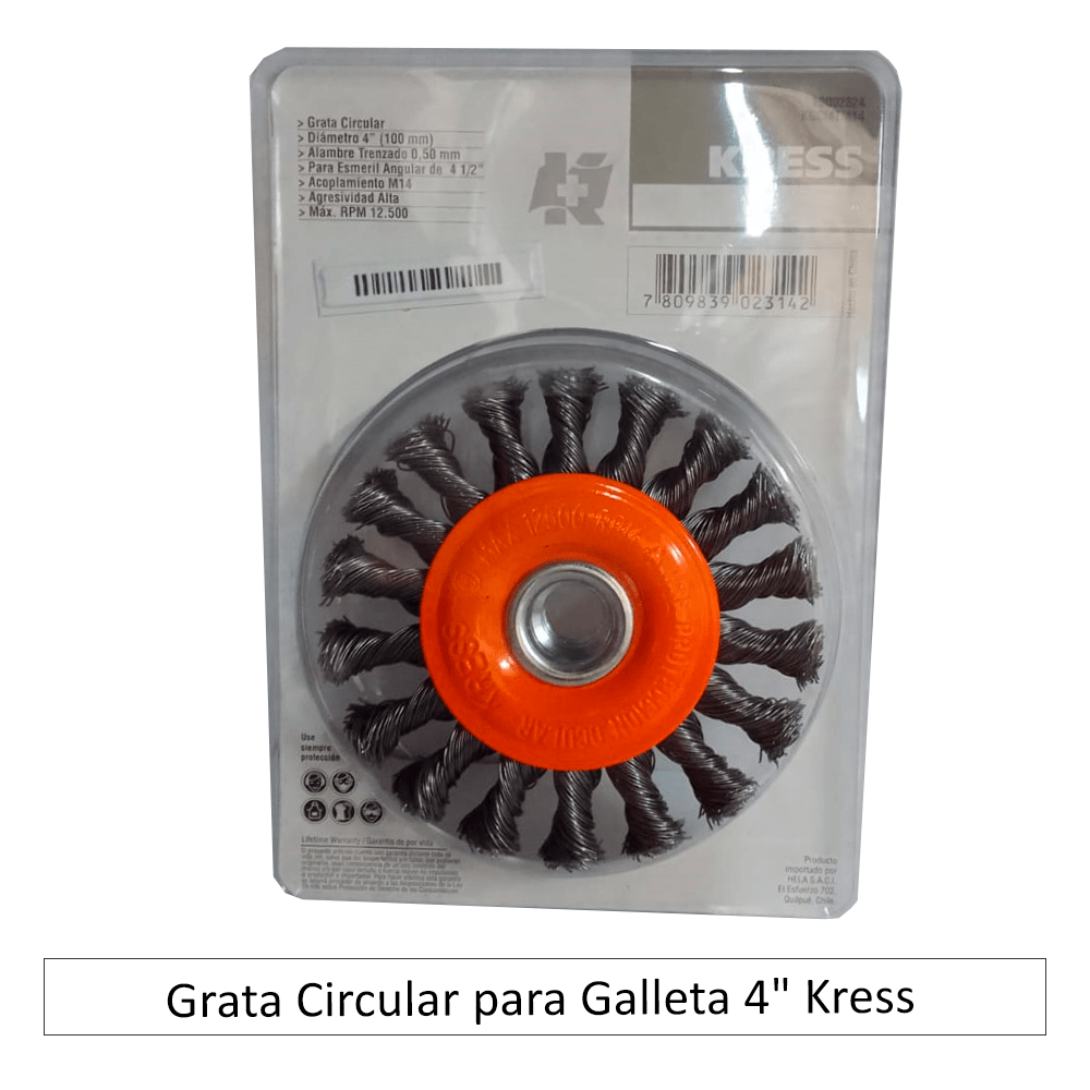 Grata Circular Plana Acero Trenzado 4" | Ferretería San Carlos