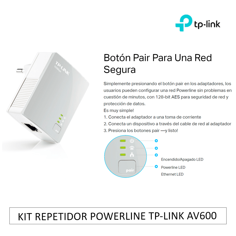 KIT REPETIDOR POWERLINE TP-LINK AV600 | Ferretería San Carlos