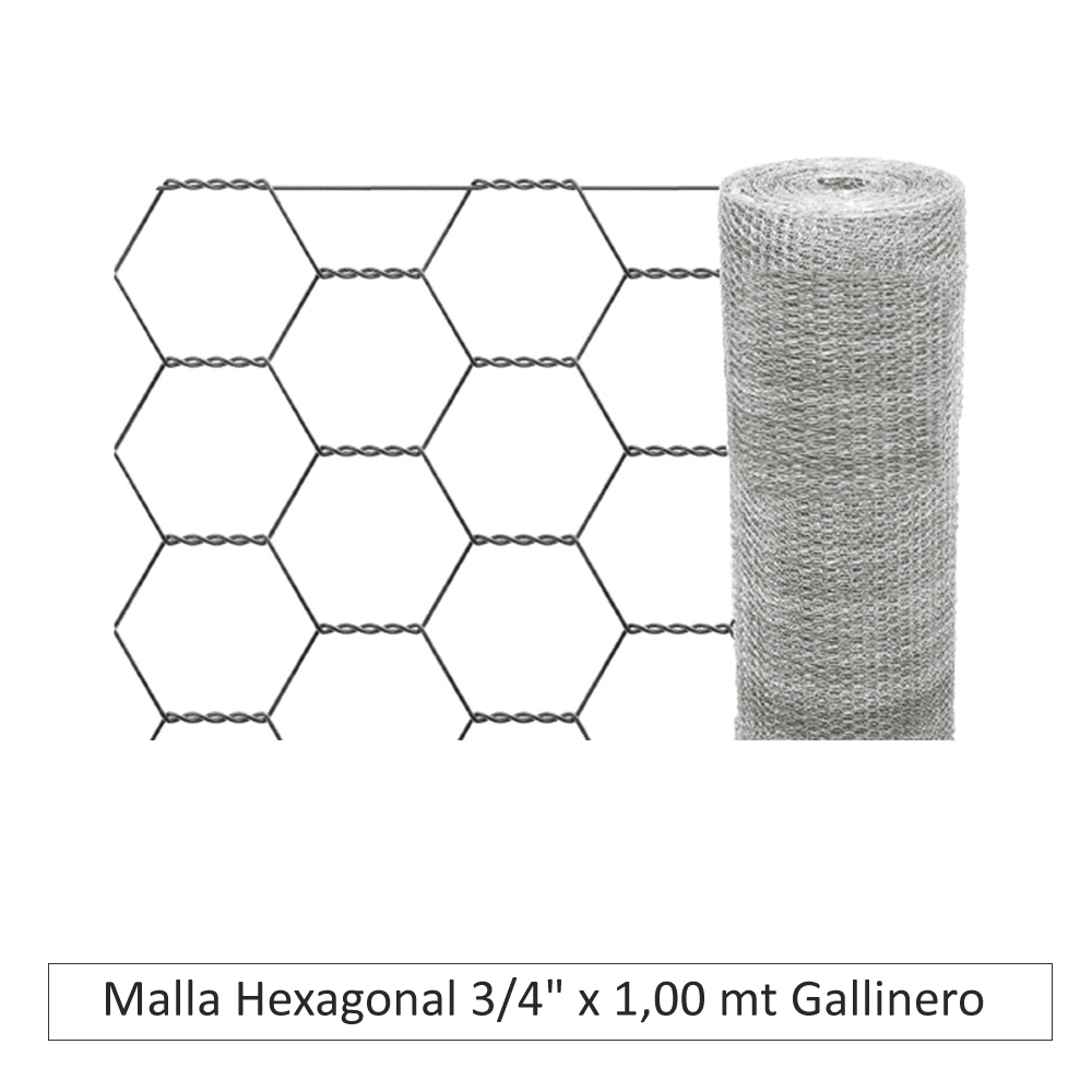 Malla Hexagonal 3/4" x 1,00 mt Gallinero | Ferretería San Carlos