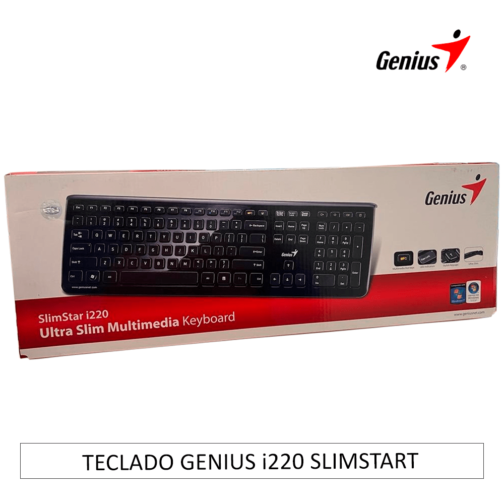 TECLADO GENIUS i220 SLIMSTART | Ferretería San Carlos