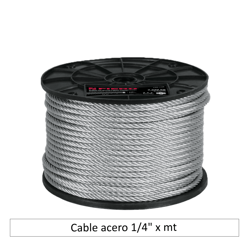 Cable acero 1/4" x mt | Ferretería San Carlos
