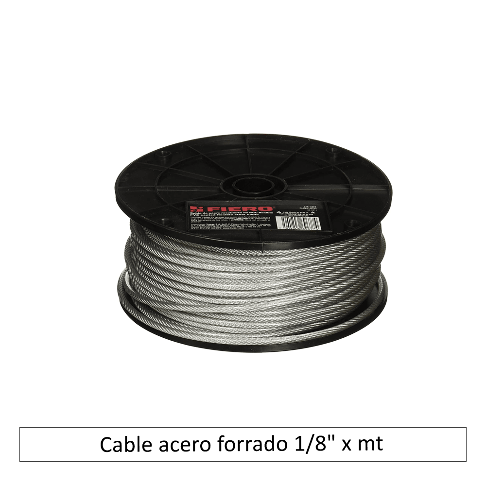 Cable acero forrado 1/8" x mt | Ferretería San Carlos