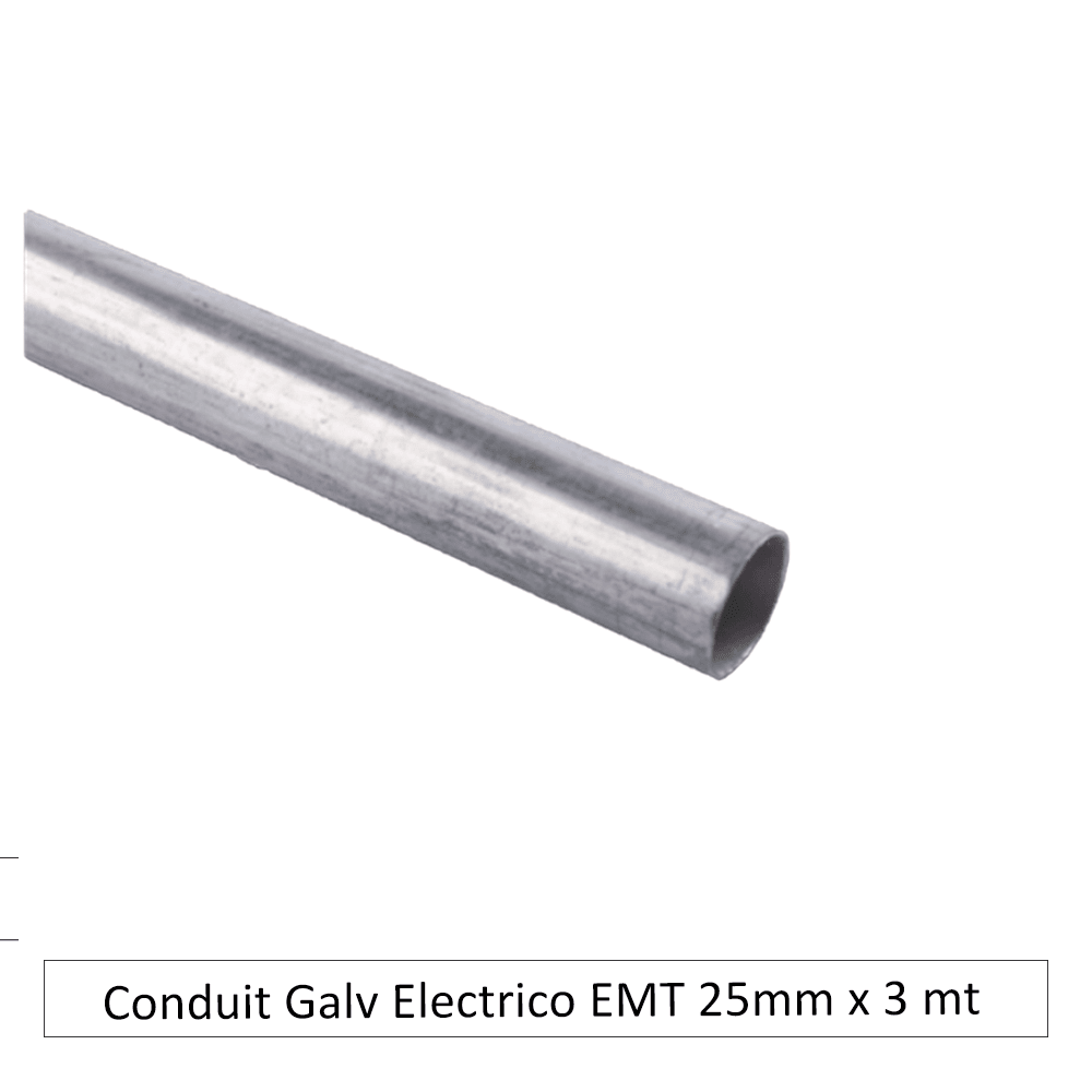 Conduit Galv Electrico EMT 25mm x 3mt | Ferretería San Carlos