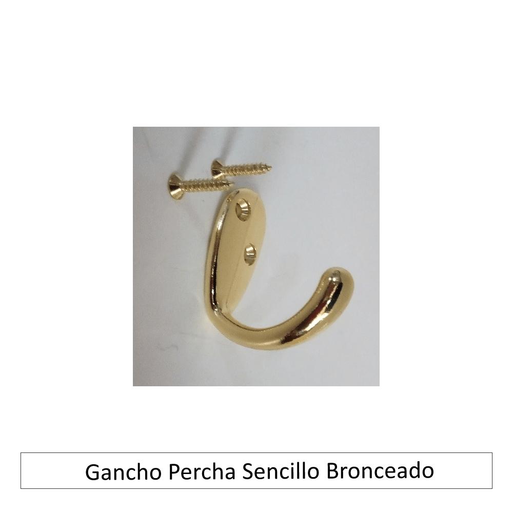 GANCHO PERCHA SENCILLO BRONCEADO | Ferretería San Carlos