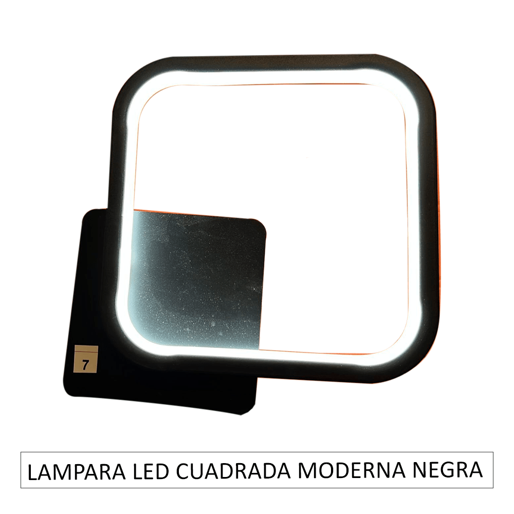 LAMPARA LED CUADRADA MODERNA NEGRA | Ferretería San Carlos