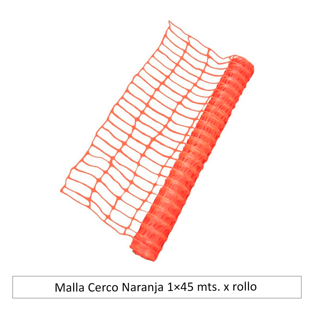 Malla Cerco naranja 1×45 mts. x rollo | Ferretería San Carlos