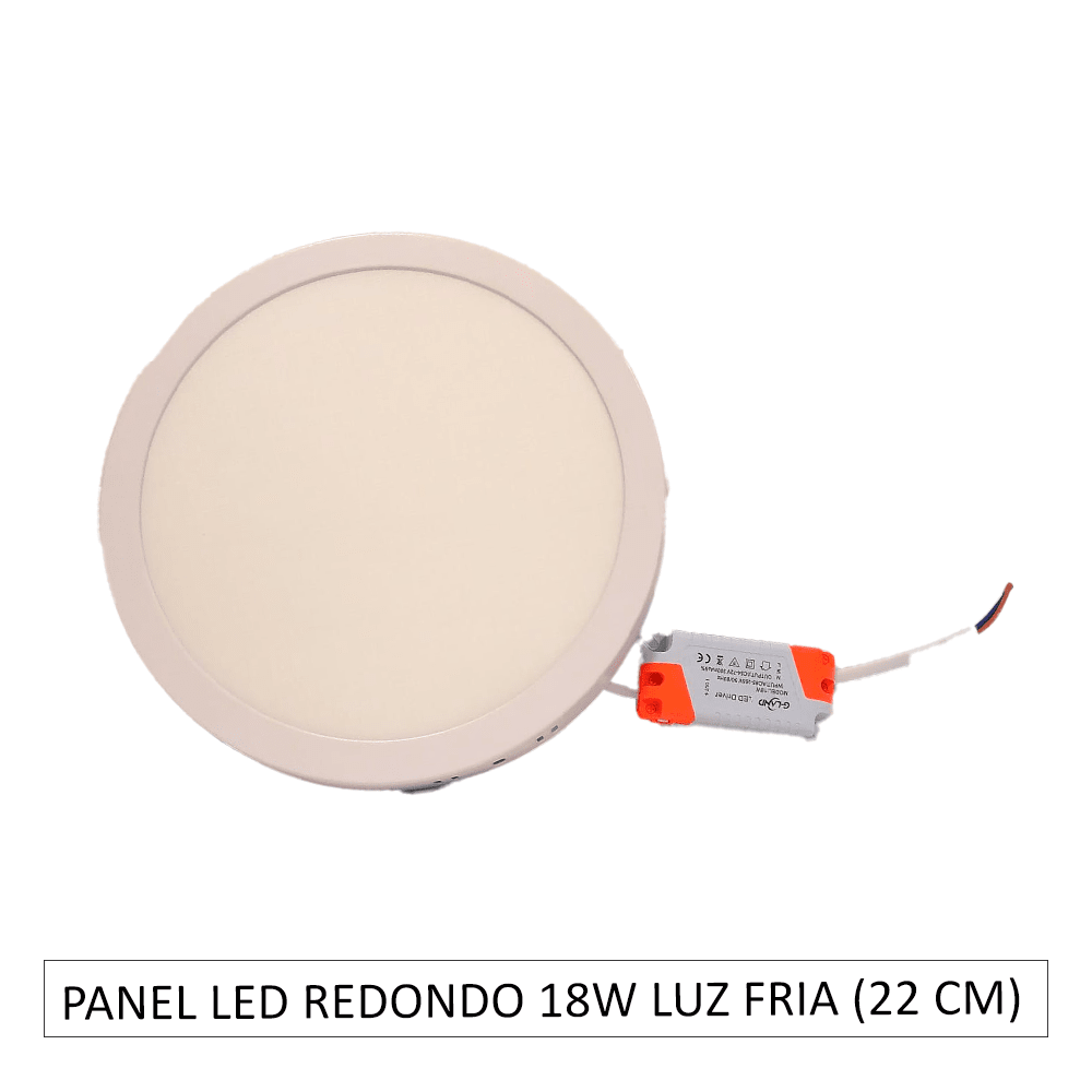 Panel Led Redondo Sobrepuesto 18w Luz Fria (22 cm) | Ferretería San Carlos