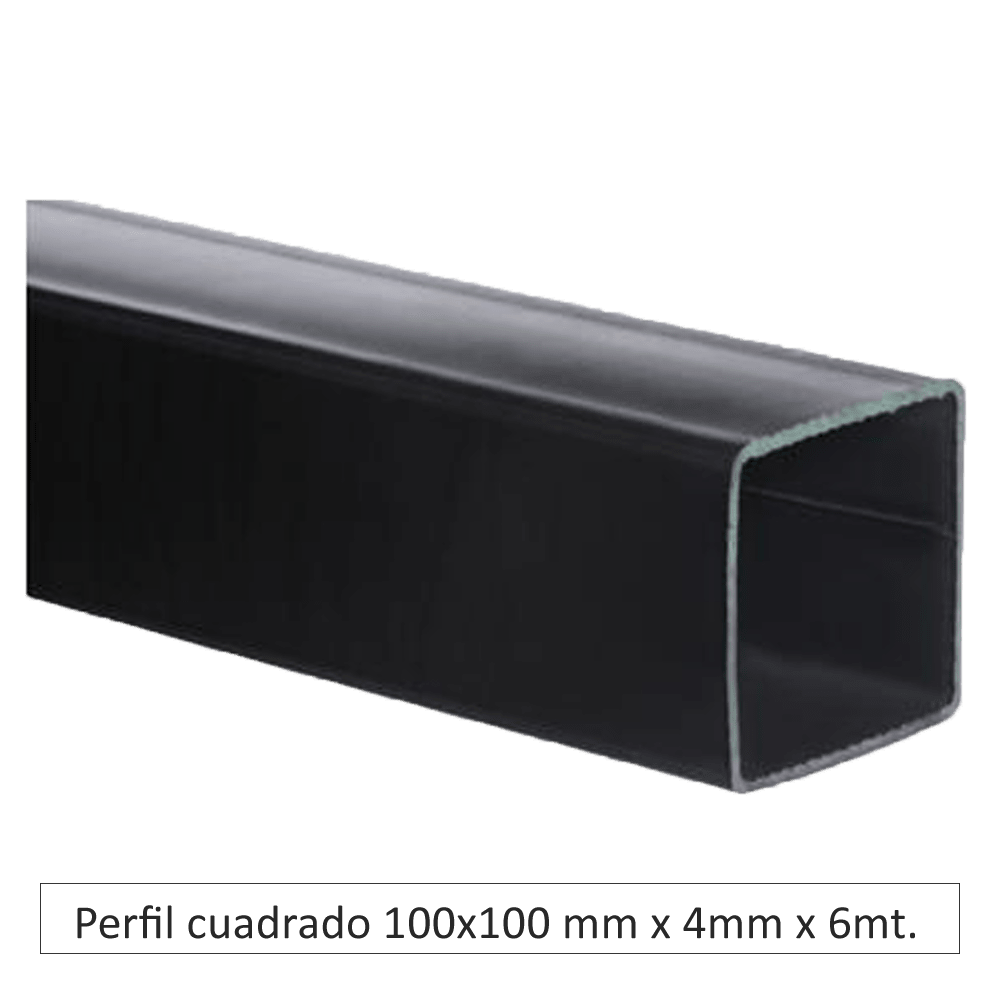 Perfil cuadrado 100 x 100 mm x 4mm x 6mts. | Ferretería San Carlos