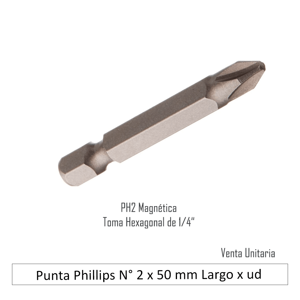 Punta Phillips N° 2 x 50 mm largo | Ferretería San Carlos