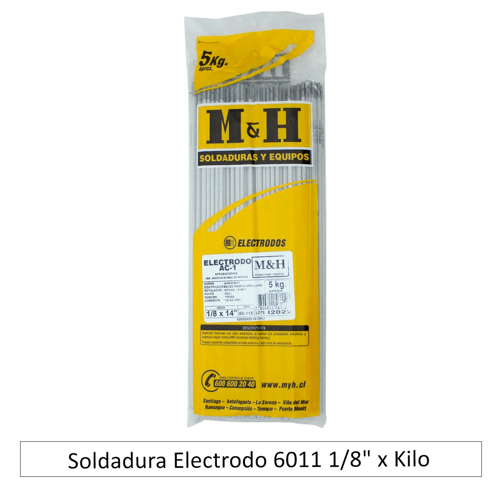 Soldadura Electrodo 6011 1/8 x kilo | Ferretería San Carlos