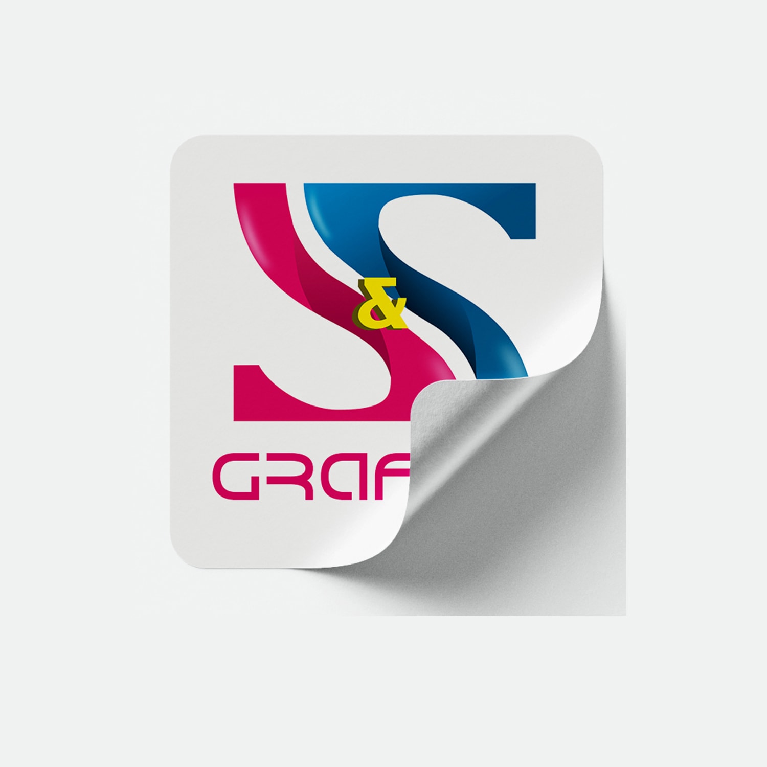Sticker PVC Blanco Cuadrado puntas Redondas Individual | SSgrafika