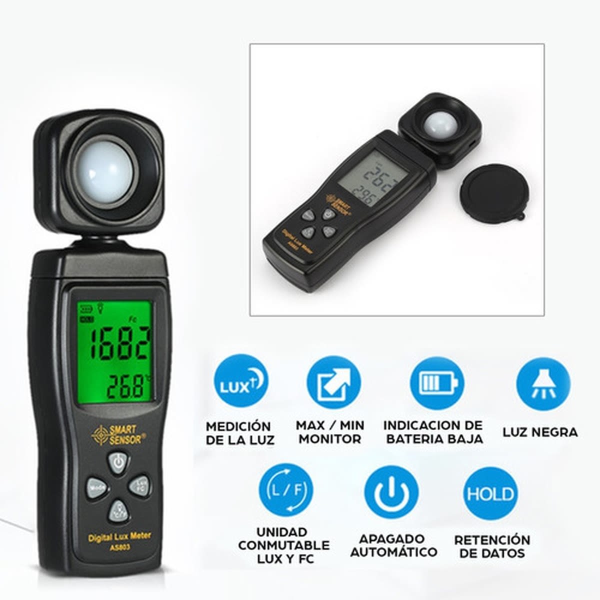 Luxometro Digital Smart Sensor De 0 A 200000 Lux | requeteofertas