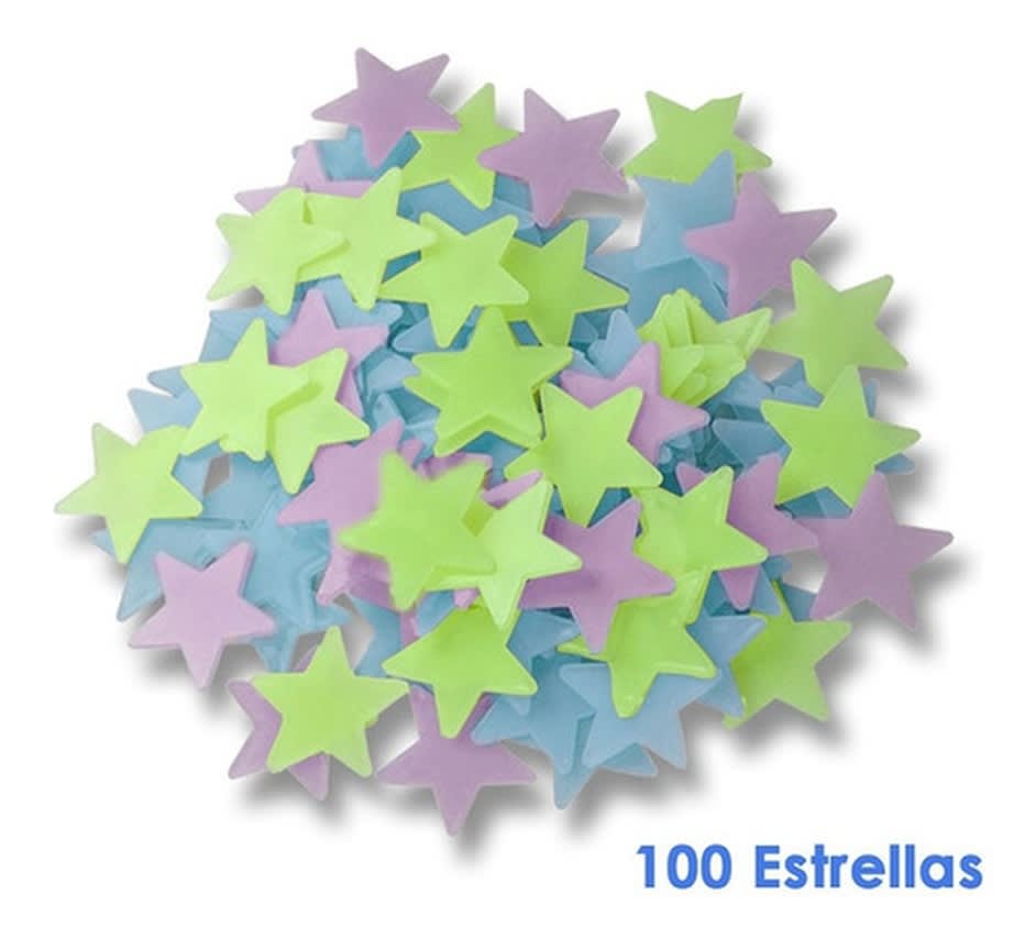 Paquete De 100 Estrellas Fluorescentes Fosforecent | requeteofertas