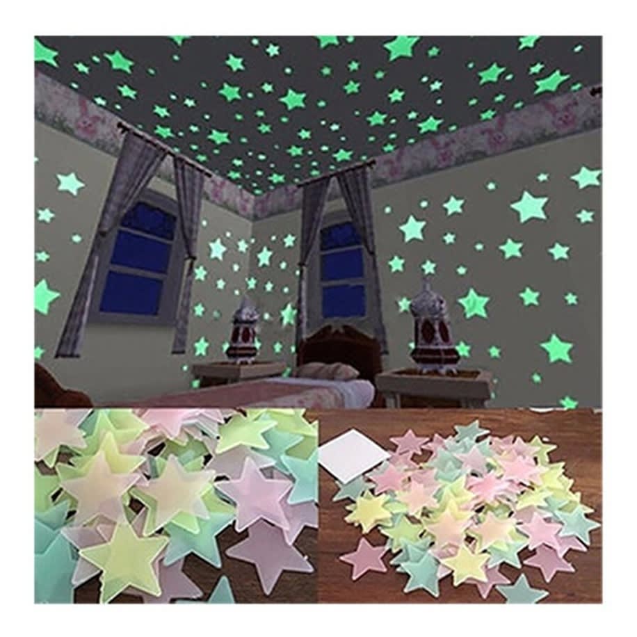 Paquete De 100 Estrellas Fluorescentes Fosforecent | requeteofertas