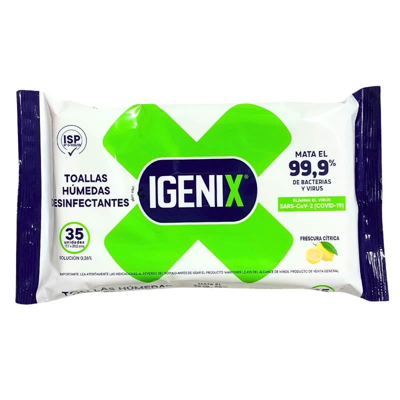 Toallitas Desinfectantes Igenix 35 unidades | Punto Oriente - Productos ...