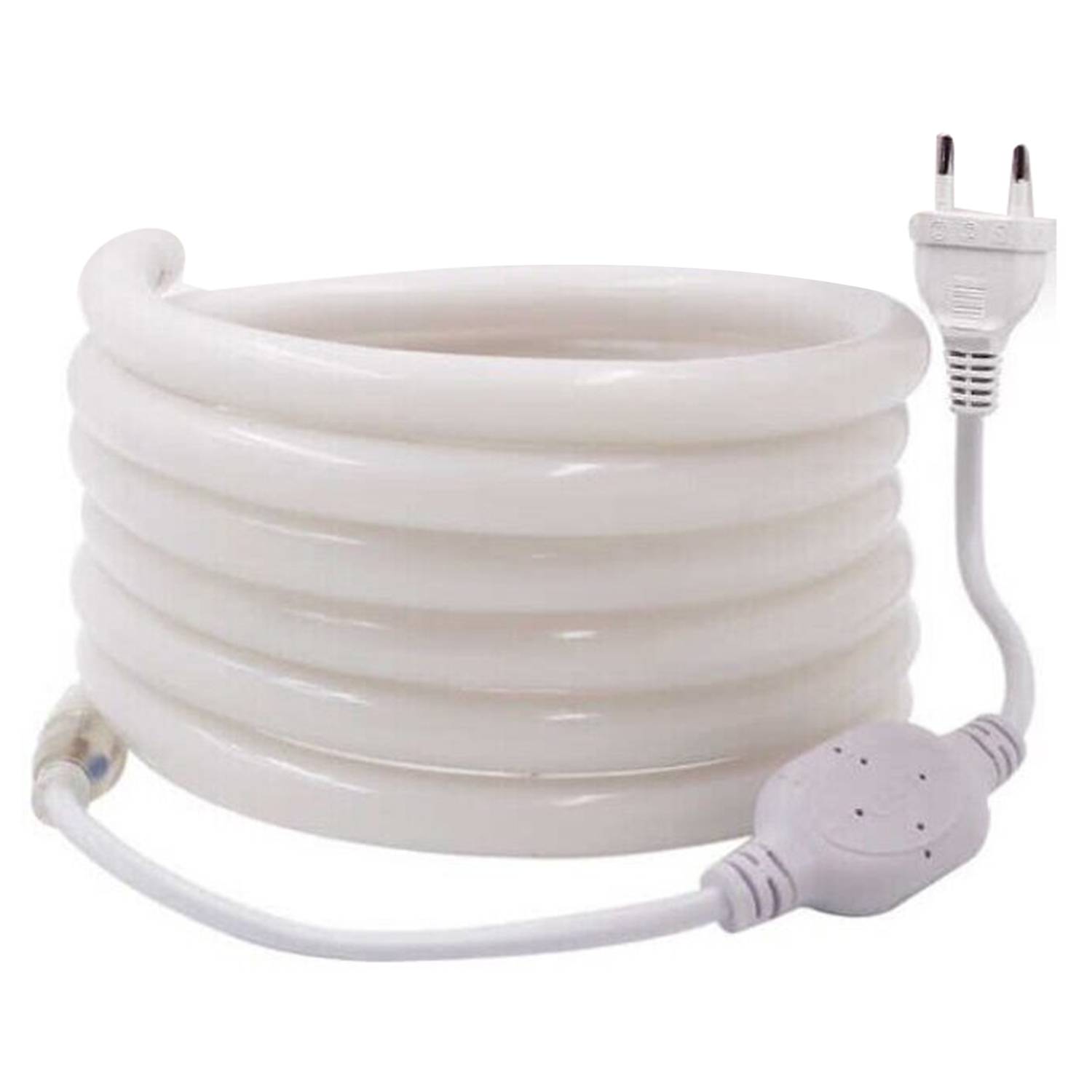 Cinta Led 220V Neón 12W/m Tubular 360° 3500K Luz Cálida 100mt | Presente.cl