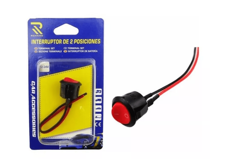 Interruptor Dos Posiciones 2 Patas con Cable 12/24V (134287) | Presente.cl