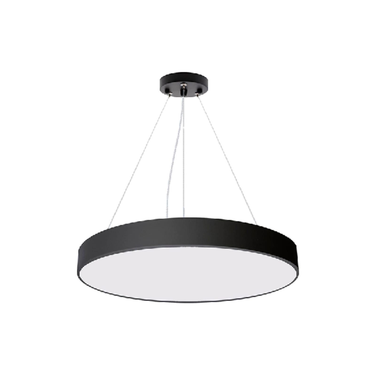 Lámpara Led 36W Redonda 600mm 6000K Luz Fría Canto Negro | Presente.cl