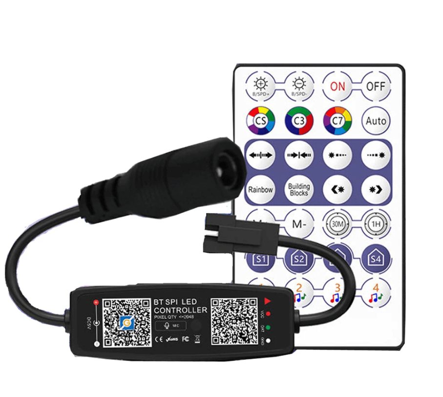 Control Remoto RF/Bluetooth para Cinta Digital RGB Sensor Musical 28Key ...