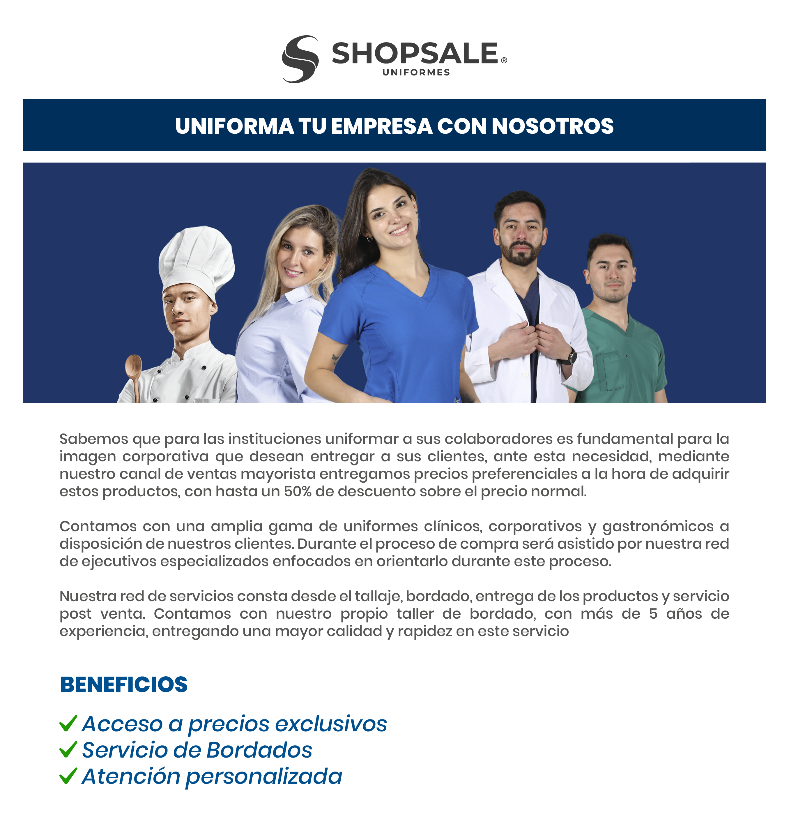 Cotiza con nosotros | Shopsale Uniformes