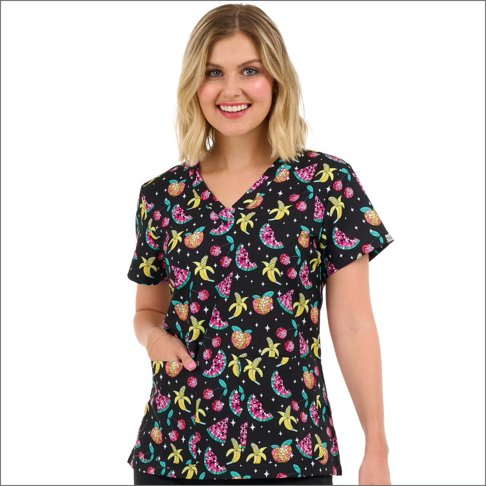 POLERA CLINICA MUJER ESTAMPADA ZAVATE 1054 GVFR | Shopsale Uniformes
