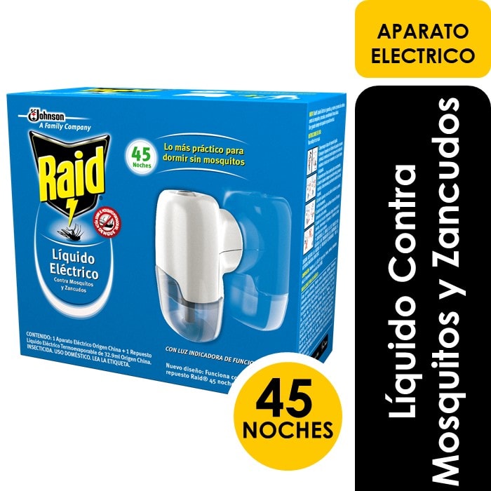 Raid Aparato Eléctrico Líquido Contra Mosquitos y Zancudos | Espacio Clean