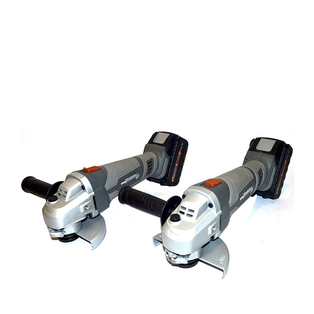 KIT 2 ESMERILES ANGULARES INALAMBRICOS GLADIATOR 4 1/2´´ 18V + 2 BAT. Y ...