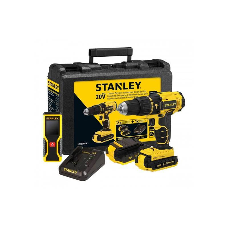 TALADRO PERCUTOR STANLEY 20V 13MM + NIVEL LASER (SCH201C2K-B2C ...