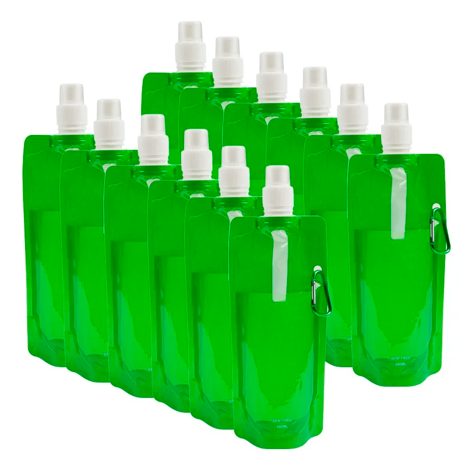 Pack 12 Unid Botella Flexible Verde | Fold Chile | Deco - Eventos ...