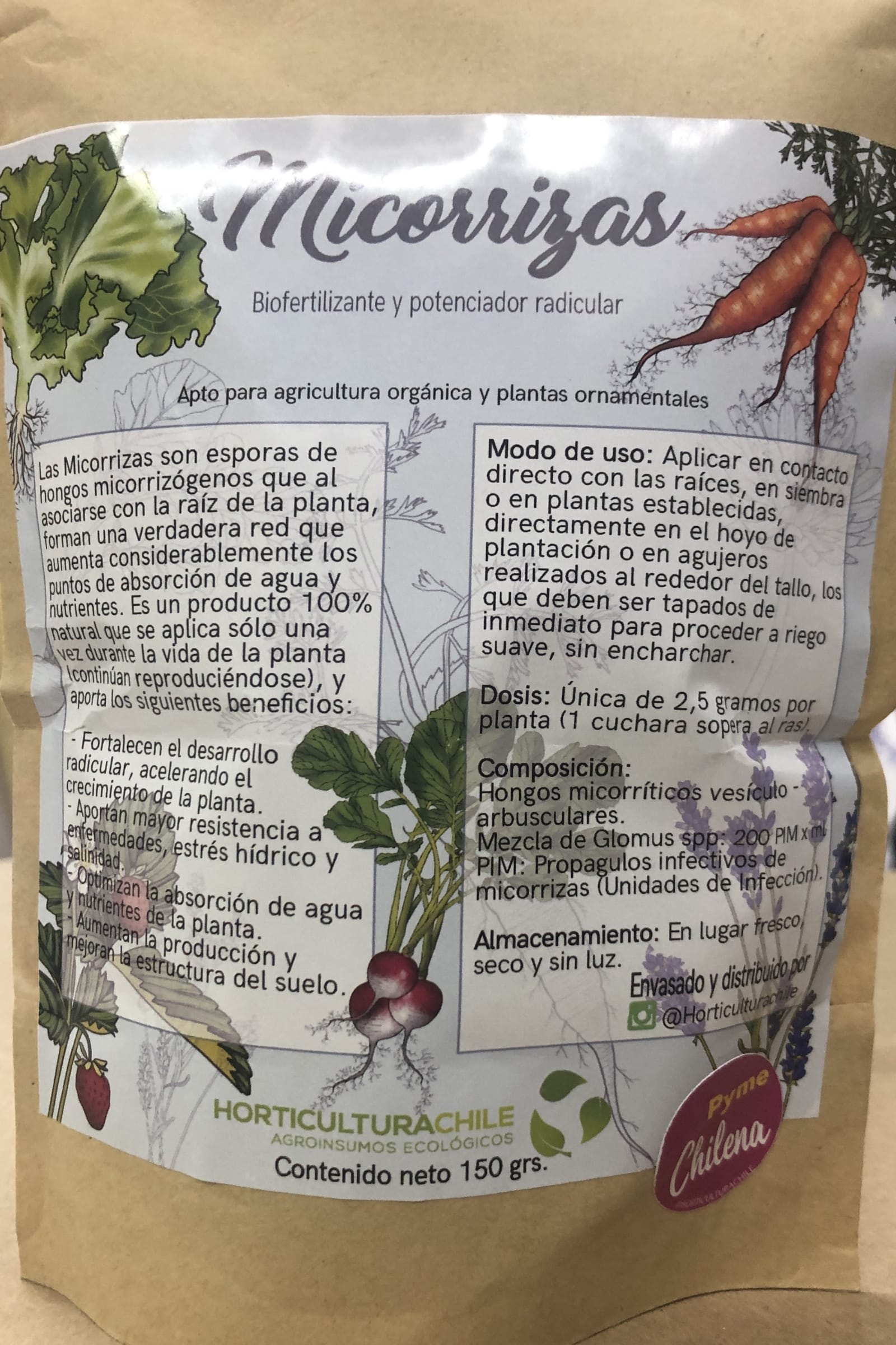 MICORRIZAS. 150 Gramos ( Biofertilizante, Orgánico ) | Semillas La Chacra