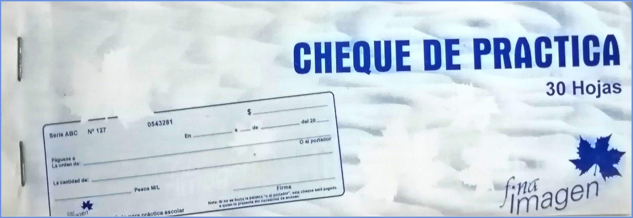 TALONARIO CHEQUE ESTUDIANTE 30HJS | dipare