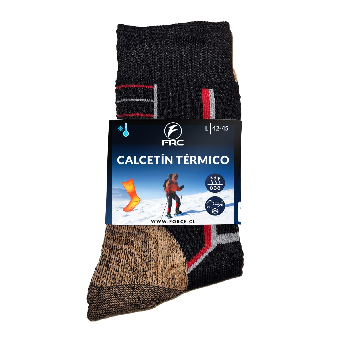 Calcetin Rojo Termico Lana M / Cobre | Force CL