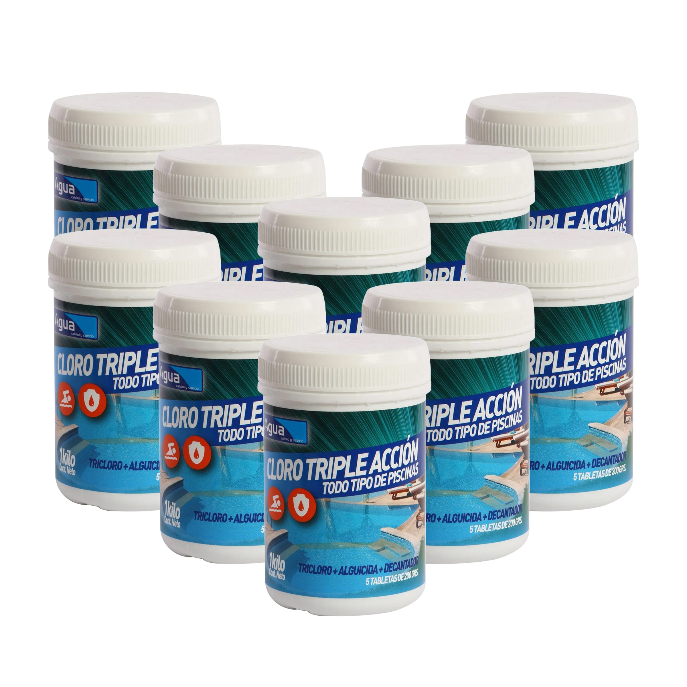 Pack 10kg Cloro Piscina Tabletas Triple Acción | Force CL