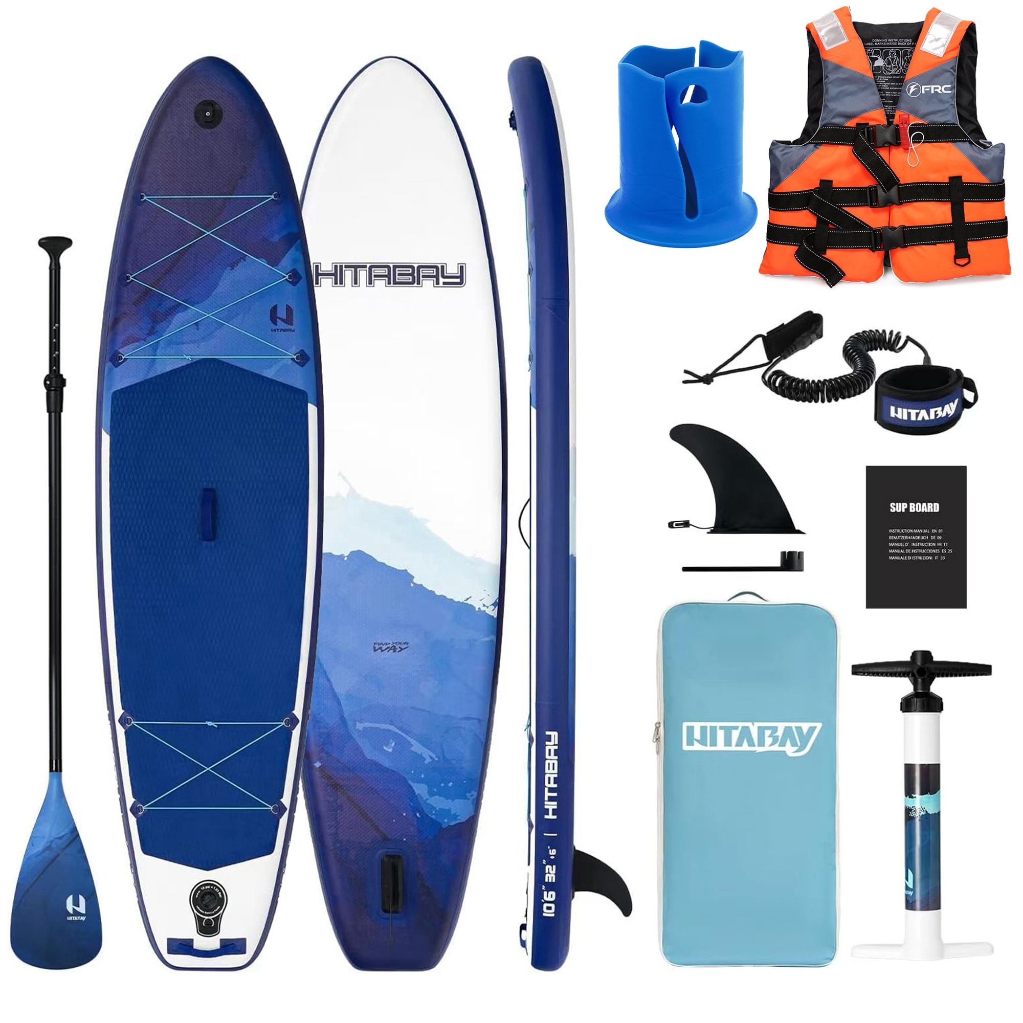 Pack Tabla de Stand Up Paddle Inflable 10'6" + Porta Vaso + Salvavidas ...