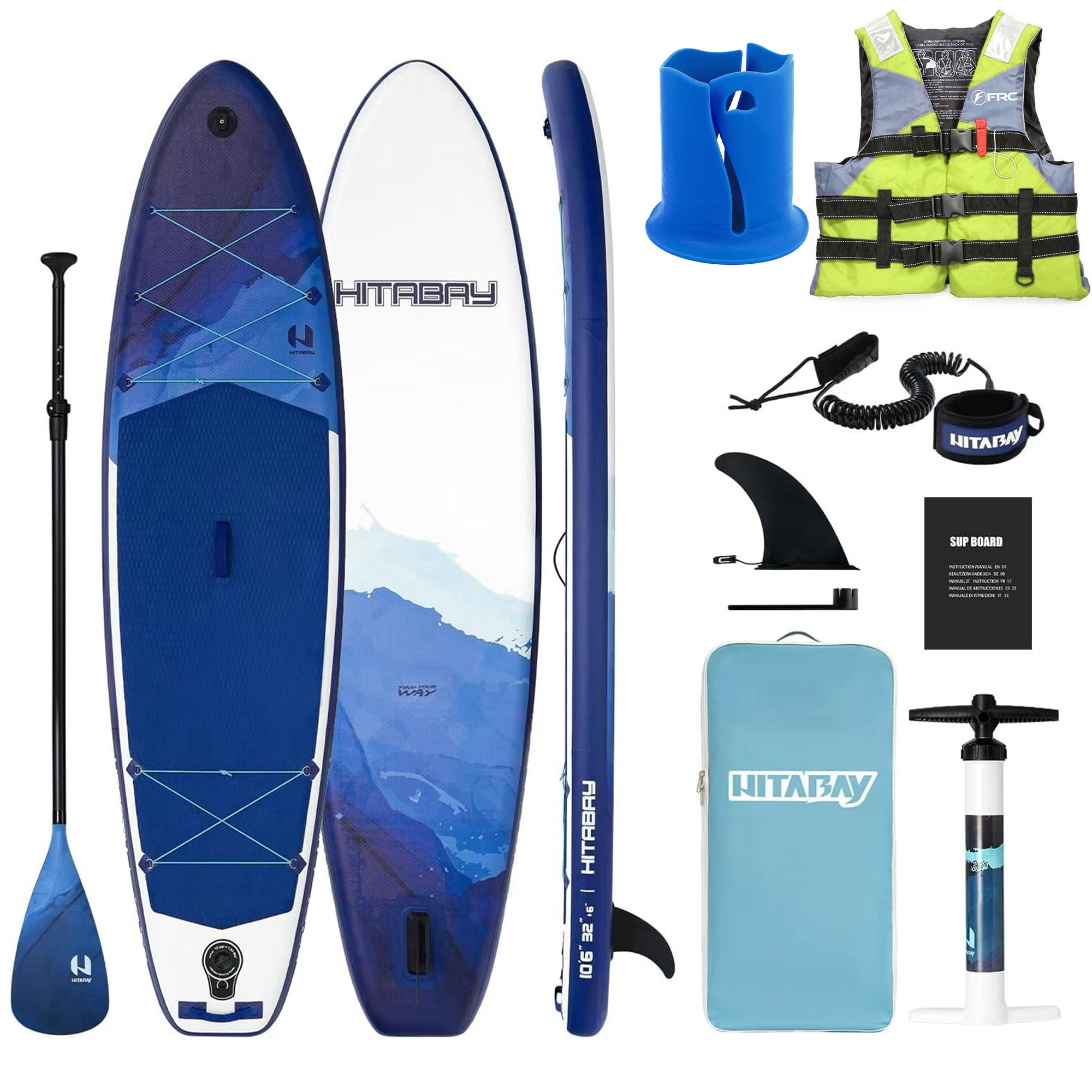 Pack Tabla de Stand Up Paddle Inflable 10'6" + Porta Vaso + Salvavidas ...