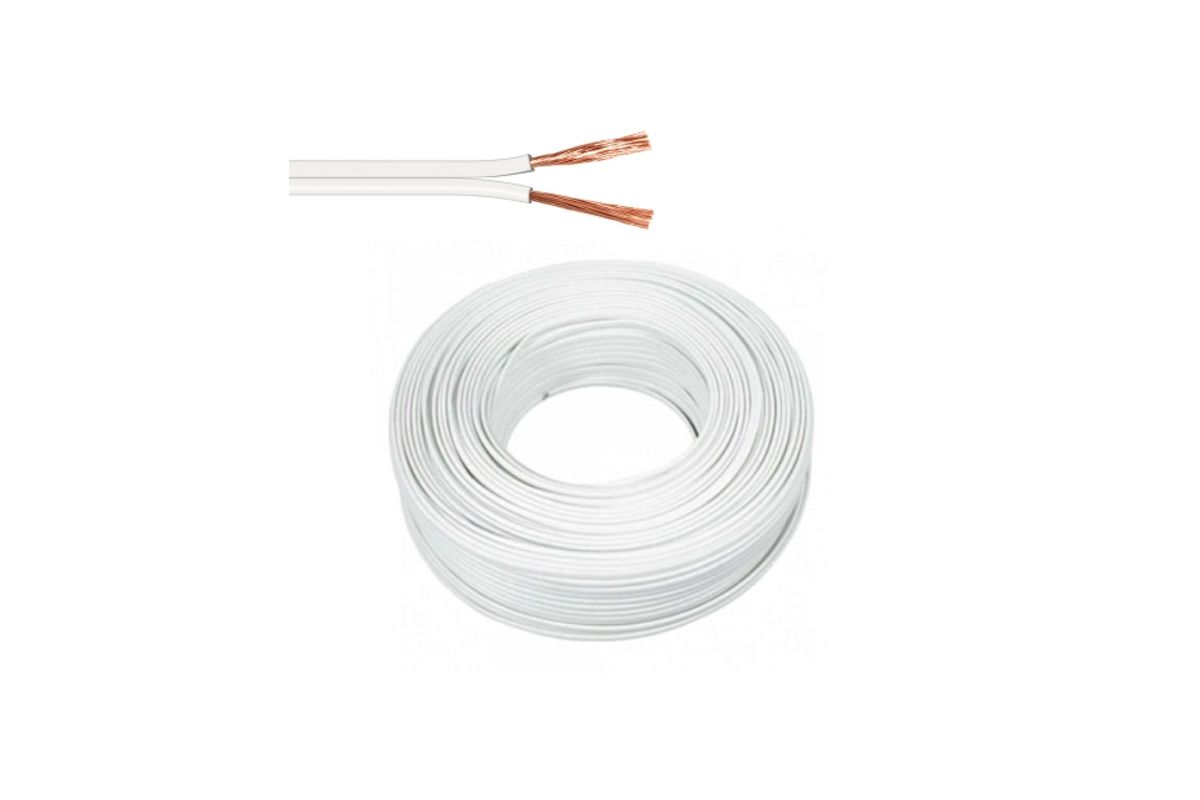 CABLE 2X24 AWG PARALELO COLOR BLANCO ROLLO 100 METROS | Ikseg Store