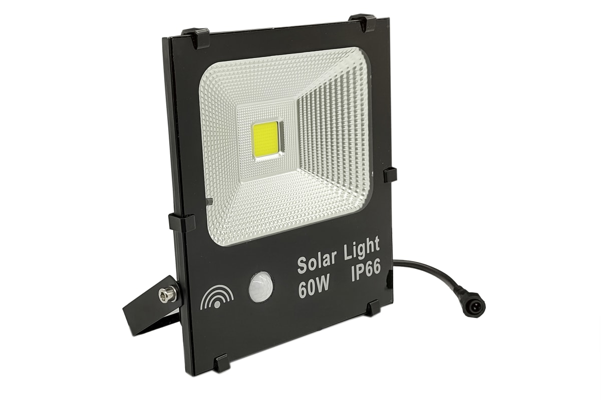 FOCO LED 60 WATTS CON PLACA SOLAR HORA DEFINIDA 3/5/8 HORAS C/CONTROL ...