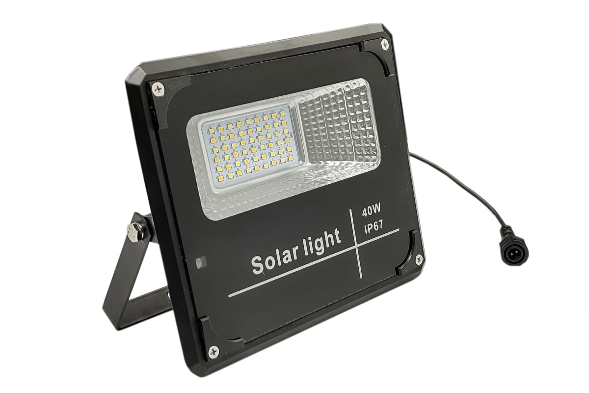 FOCO LED 40 WATTS C/PLACA SOLAR HORA DEFINIDA 3/5/8 HORAS C/CONTROL ...