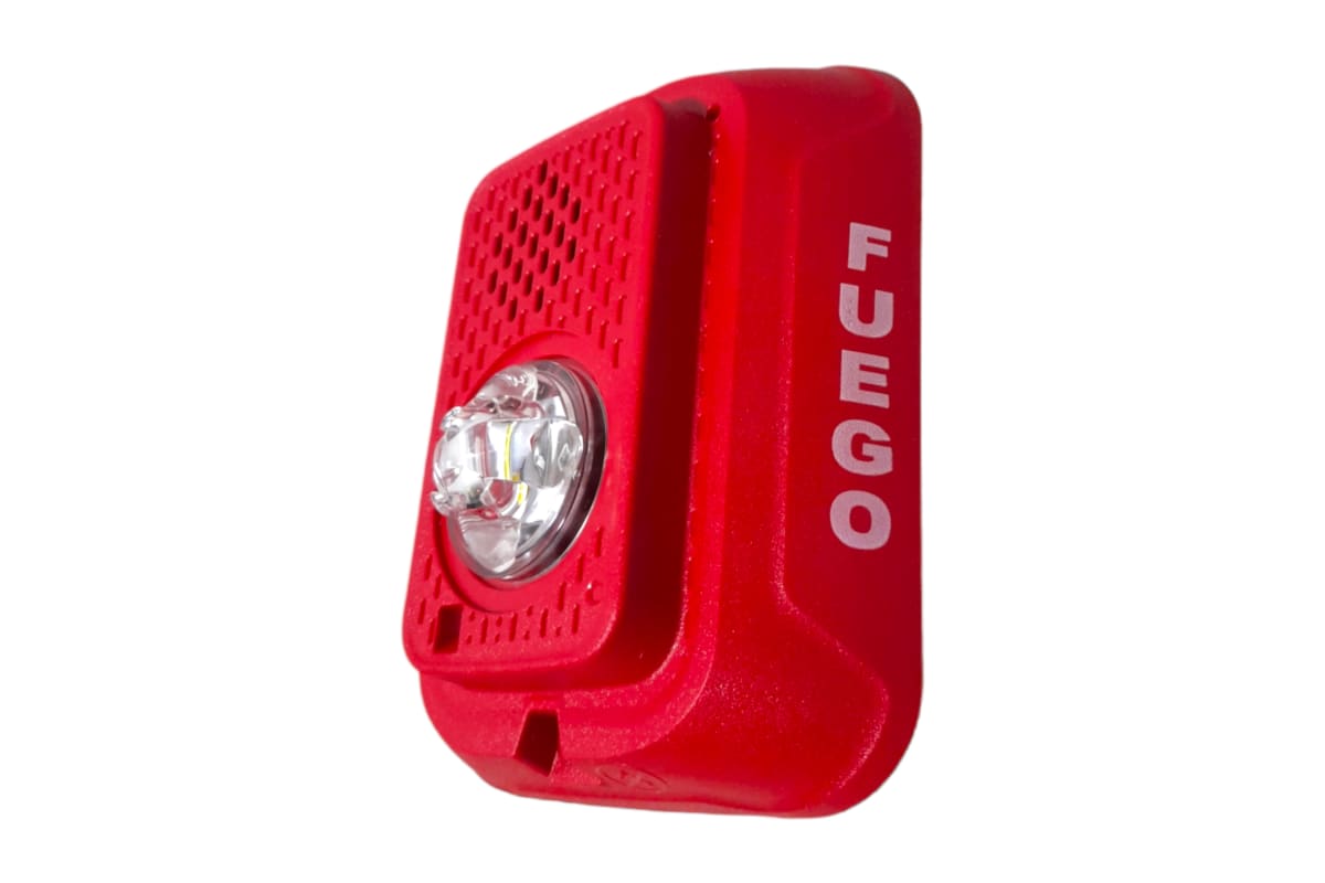 SIRENA C/ESTROBOSCOPICA COLOR ROJA 02 HILOS INTERIOR PARA PARED LUZ LED ...