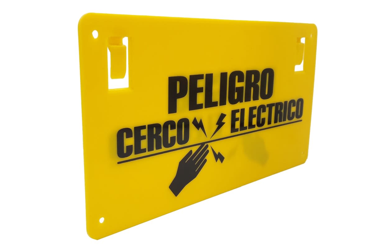 PACK 10 UNIDADES PLACA DE ADVERTENCIA PARA CERCO ELECTRICO "PELIGRO" COLOR AMARILLO HG-LTP ...