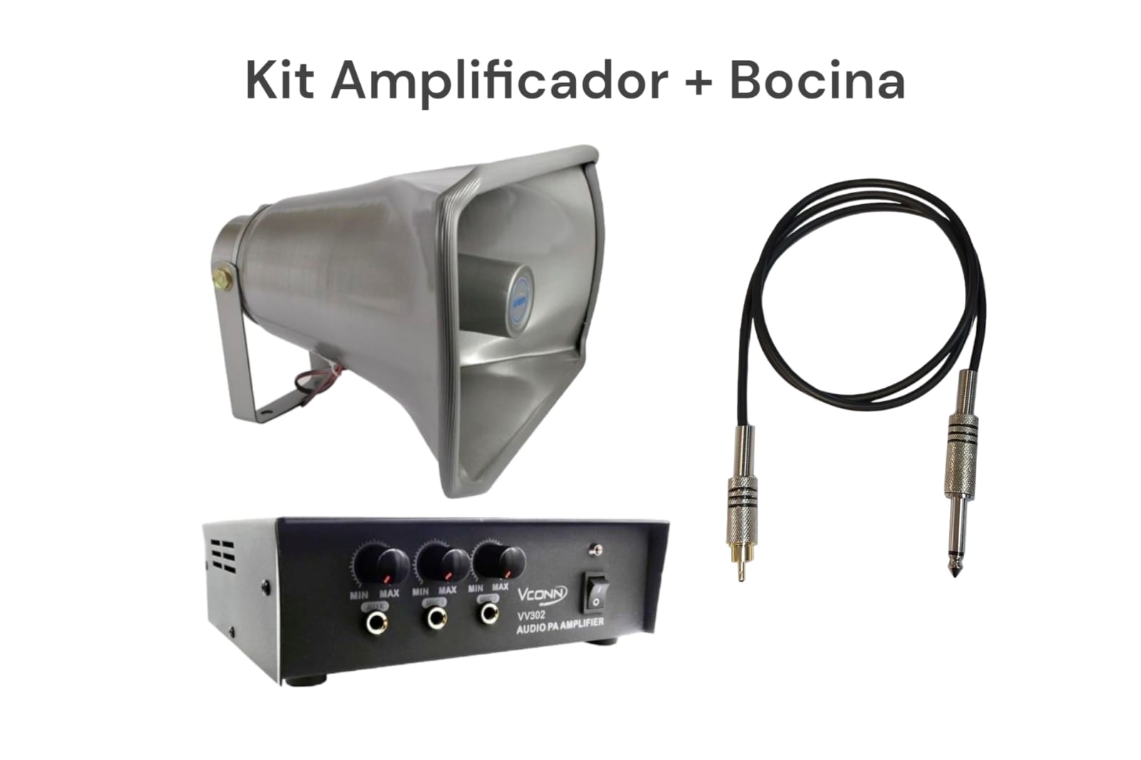 KIT AMPLIFICADOR 30WATTS+BOCINA 25 WATT+CABLE DE AUDIO | Ikseg Store