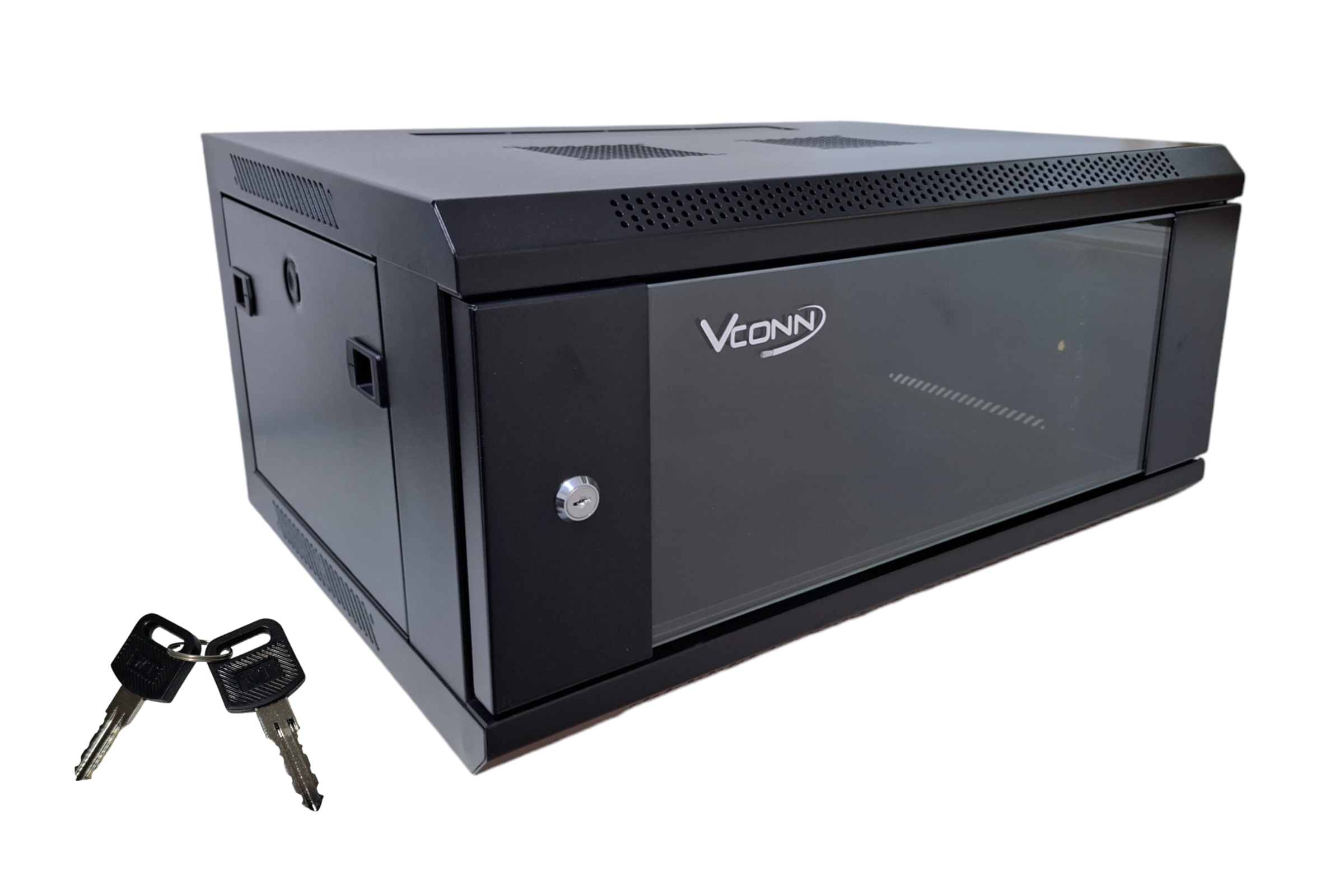 GABINETE TIPO RACK 4U PARA PARED DE COLOR NEGRO C/CERRADURA FRONTAL ...